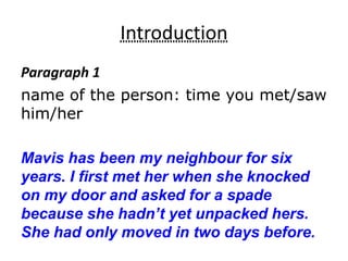 Writing describing people | PPTX