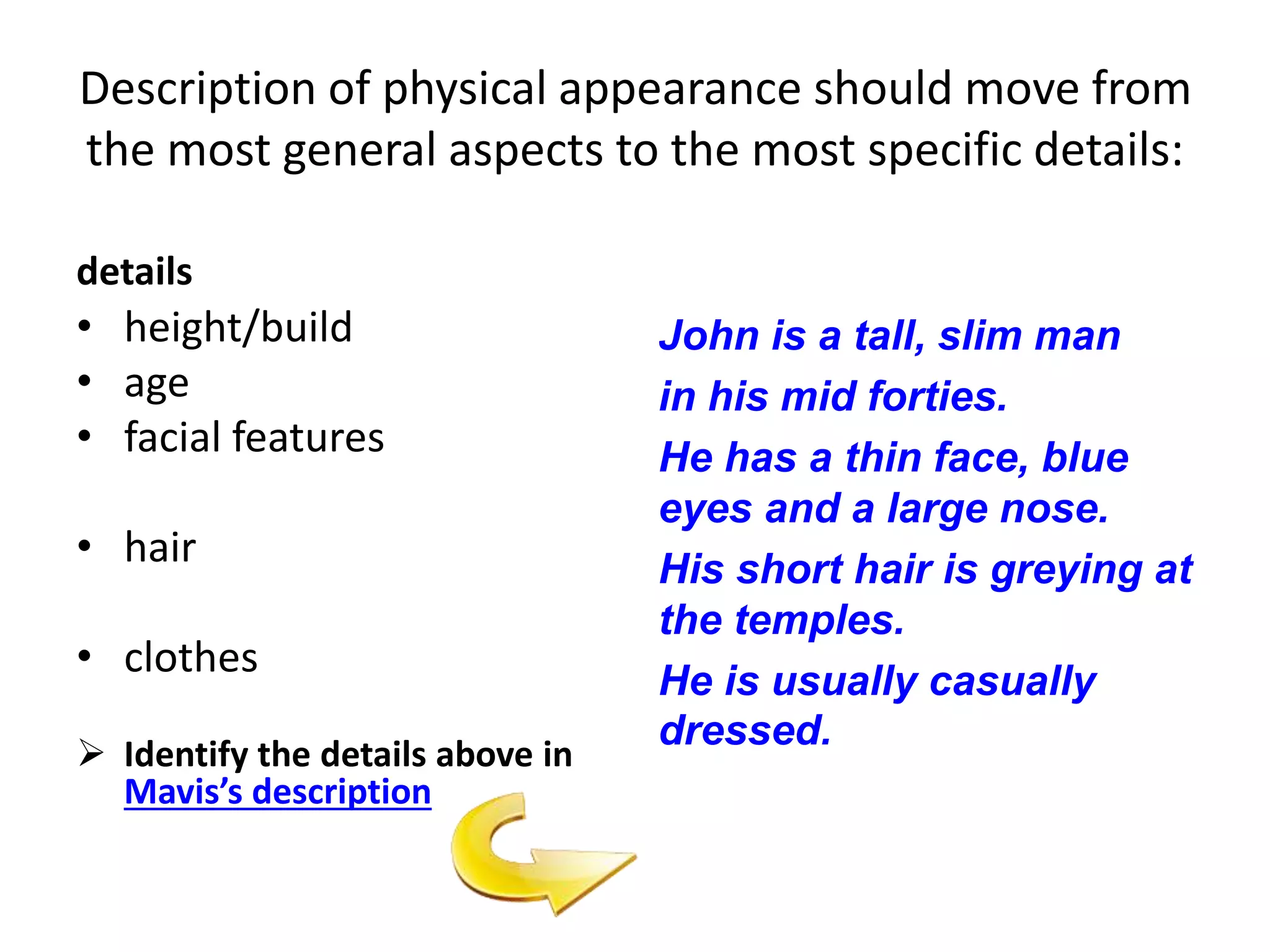 Writing describing people | PPT