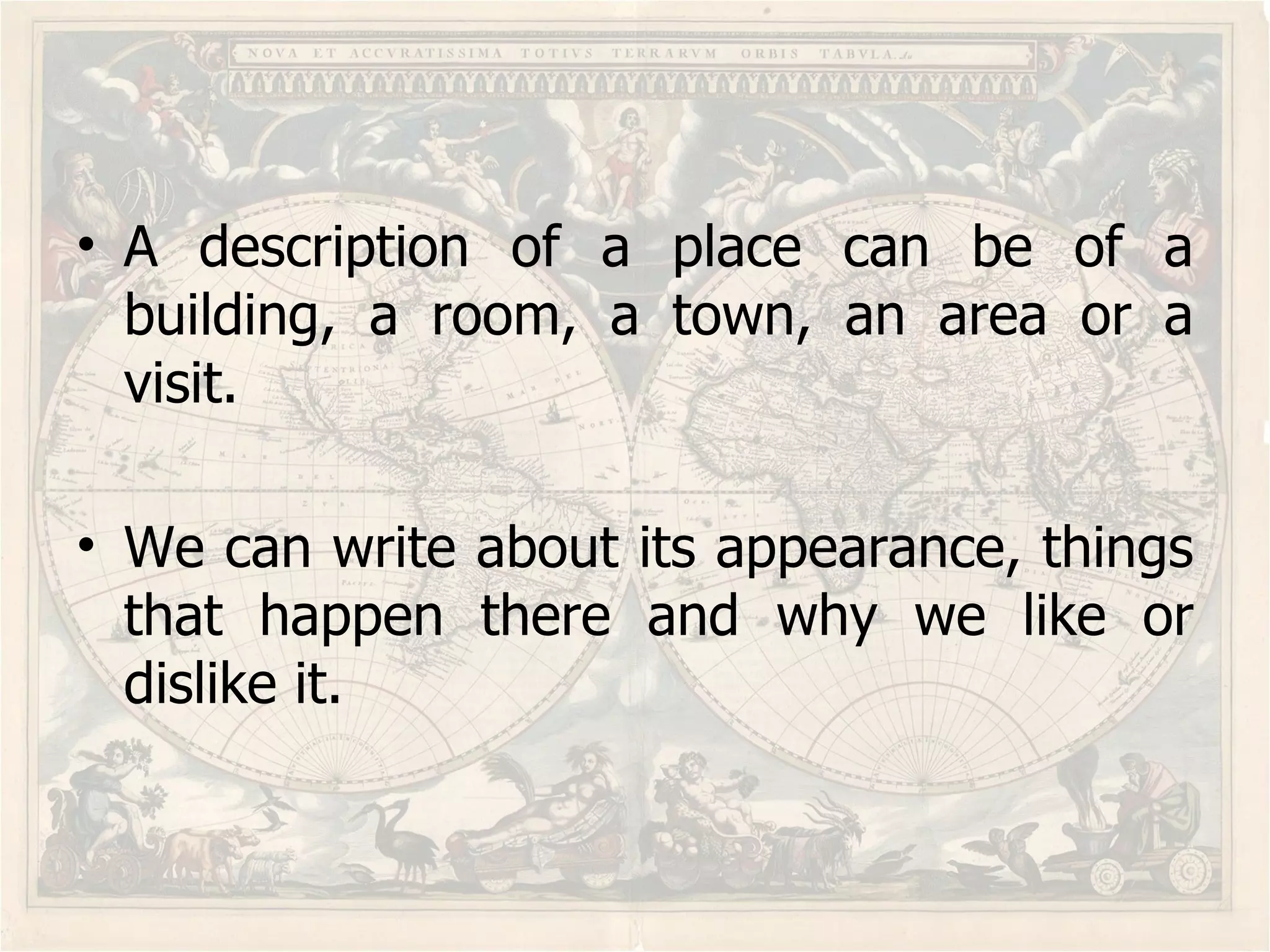 Writing describing places | PPT