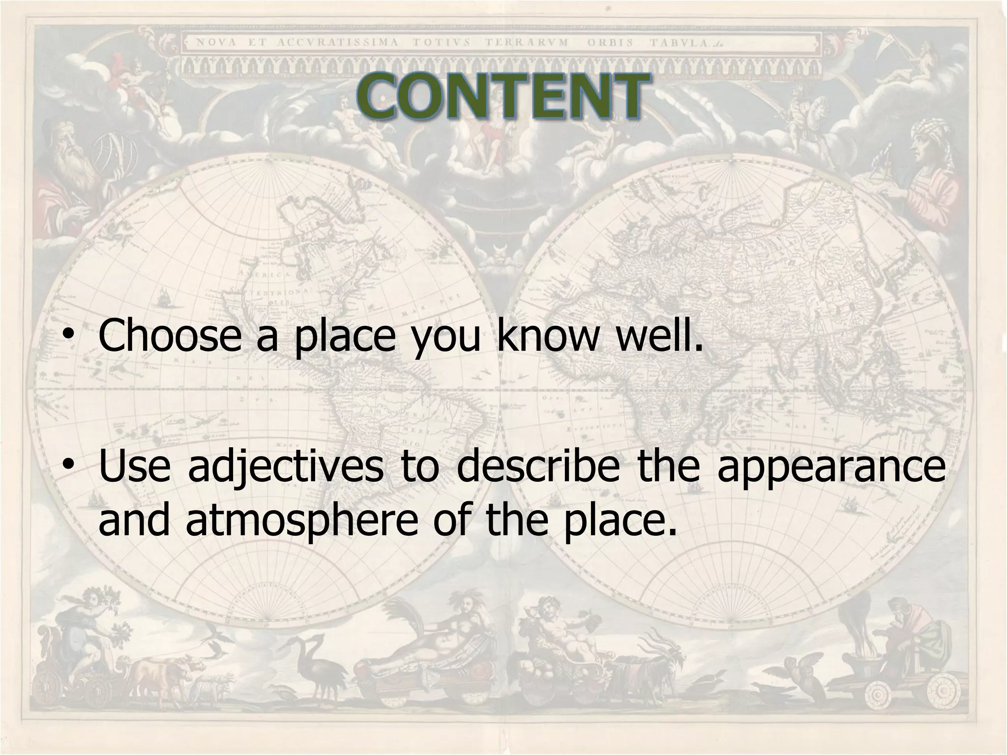 Writing describing places | PPT