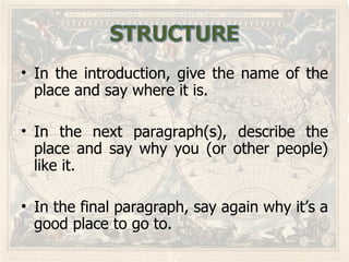 Writing describing places | PPT