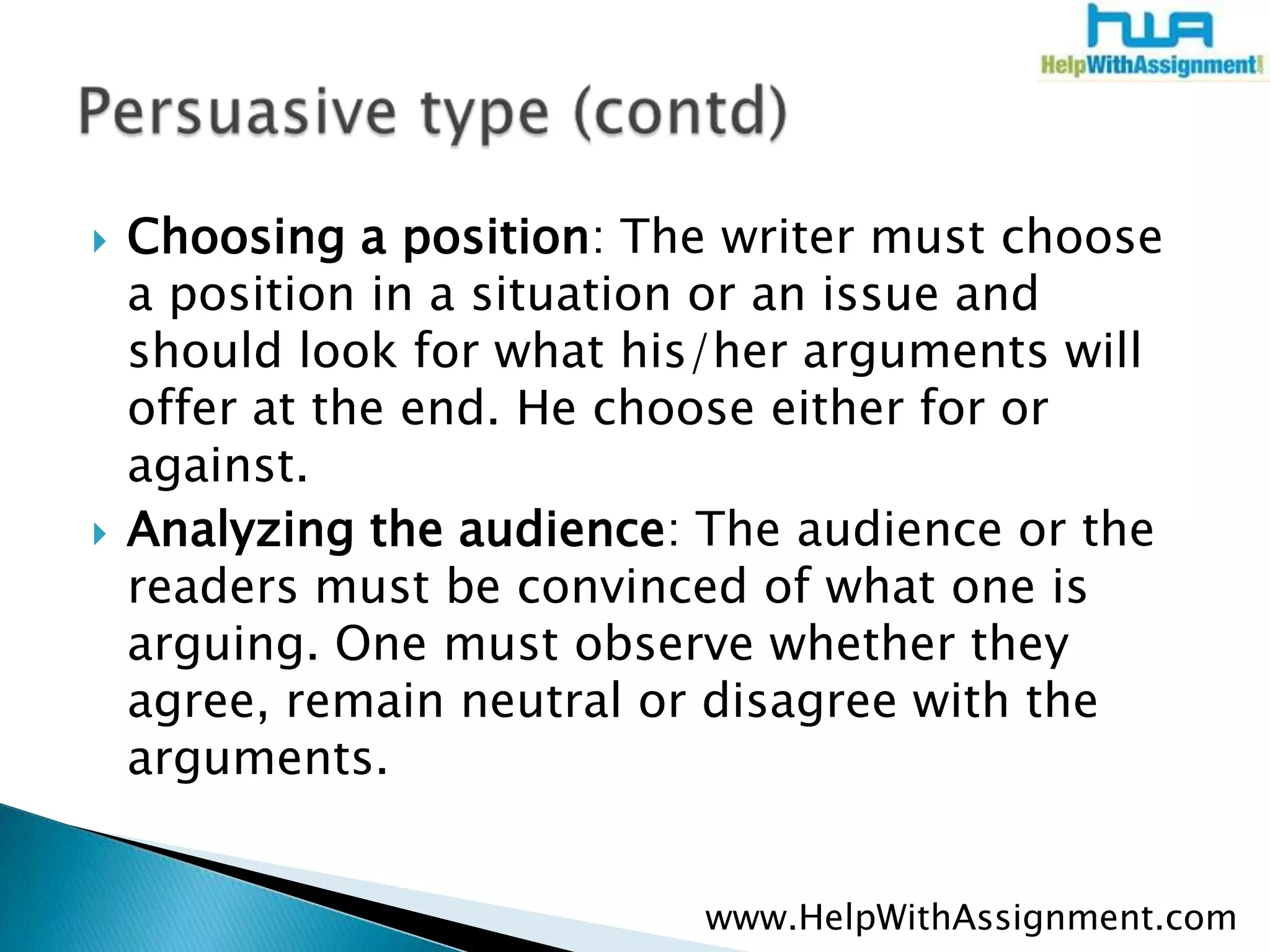 Writing different types of essays narrative, descriptive, persuasive | PPTX