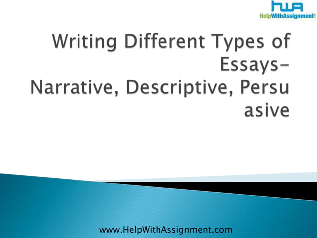 Writing different types of essays narrative, descriptive, persuasive | PPTX