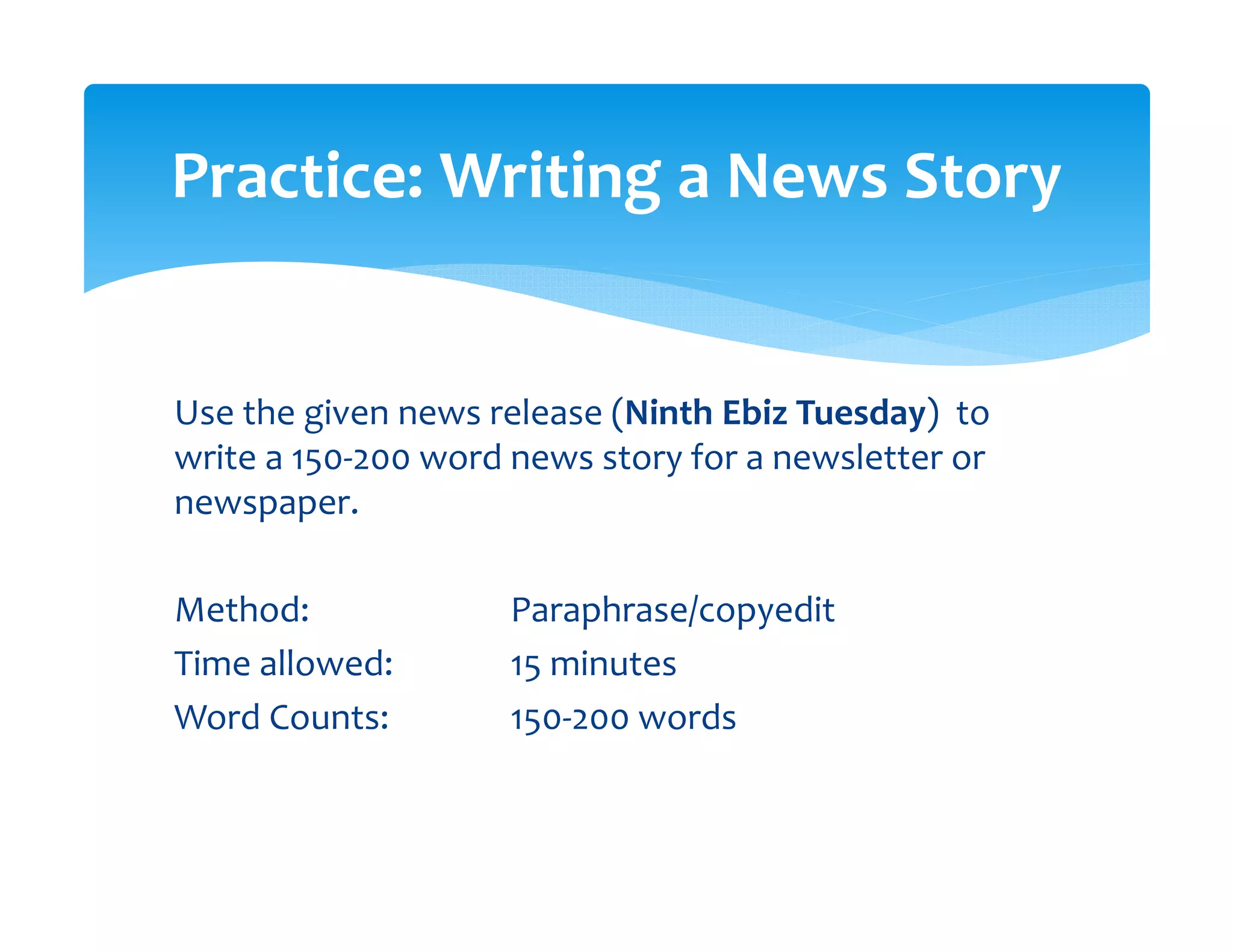 Writing e newsletters news | PDF