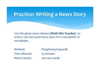 Writing e newsletters news | PDF