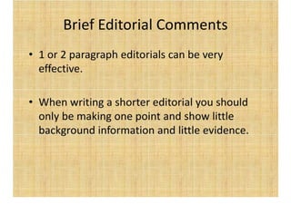 Writing Editorials And Opinion Columns. | PPT