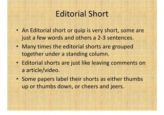 Writing Editorials And Opinion Columns. | PPT