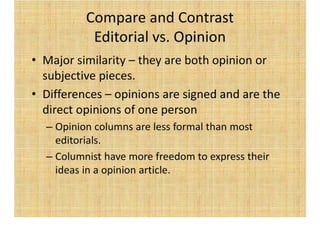 Writing Editorials And Opinion Columns. | PPT