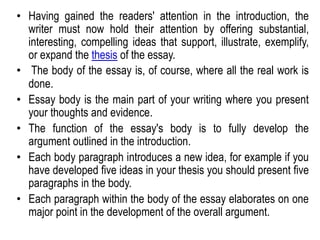 Writing effective body paragraphs | PPTX
