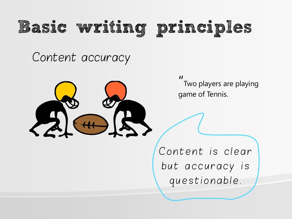 Basic writing principles Content accuracy