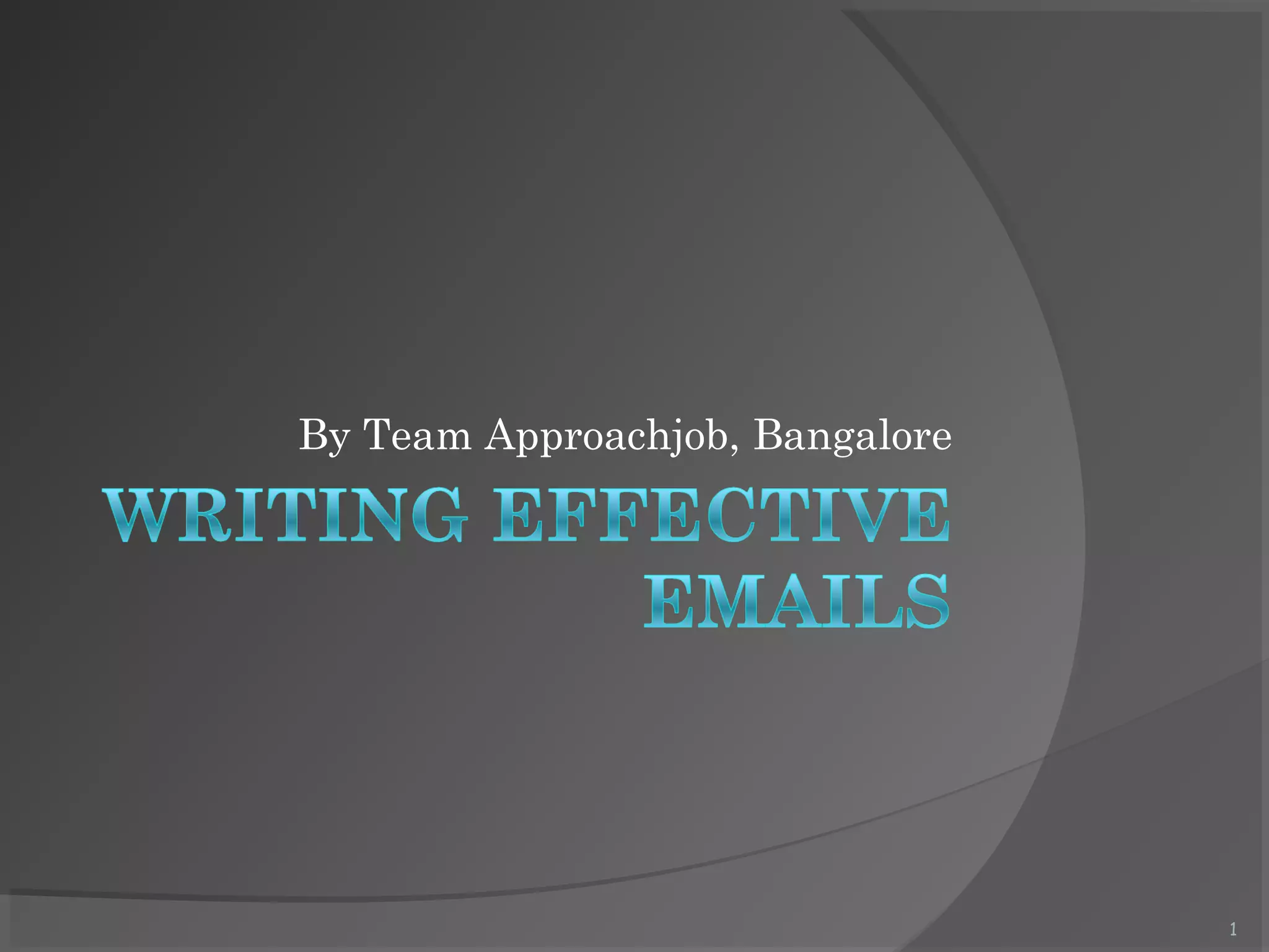 Writing effective emails | PPT