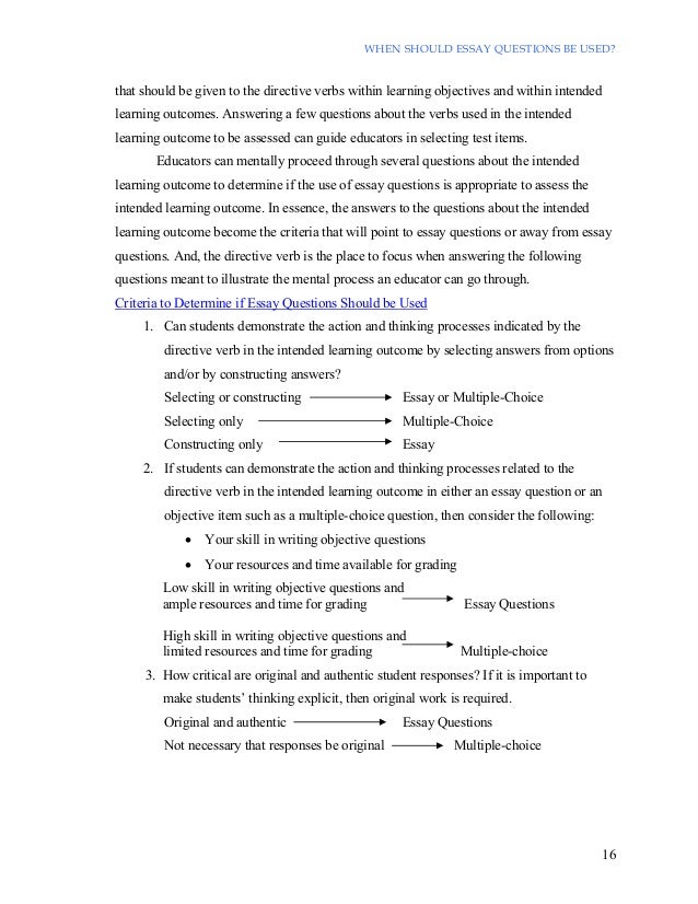 Writing effective essay questions