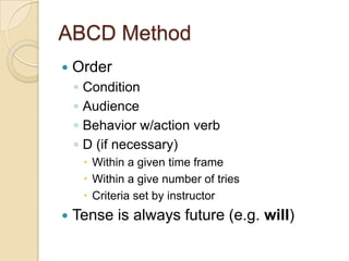 Writing effective learning objectives | PPT