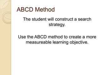 Writing effective learning objectives | PPT