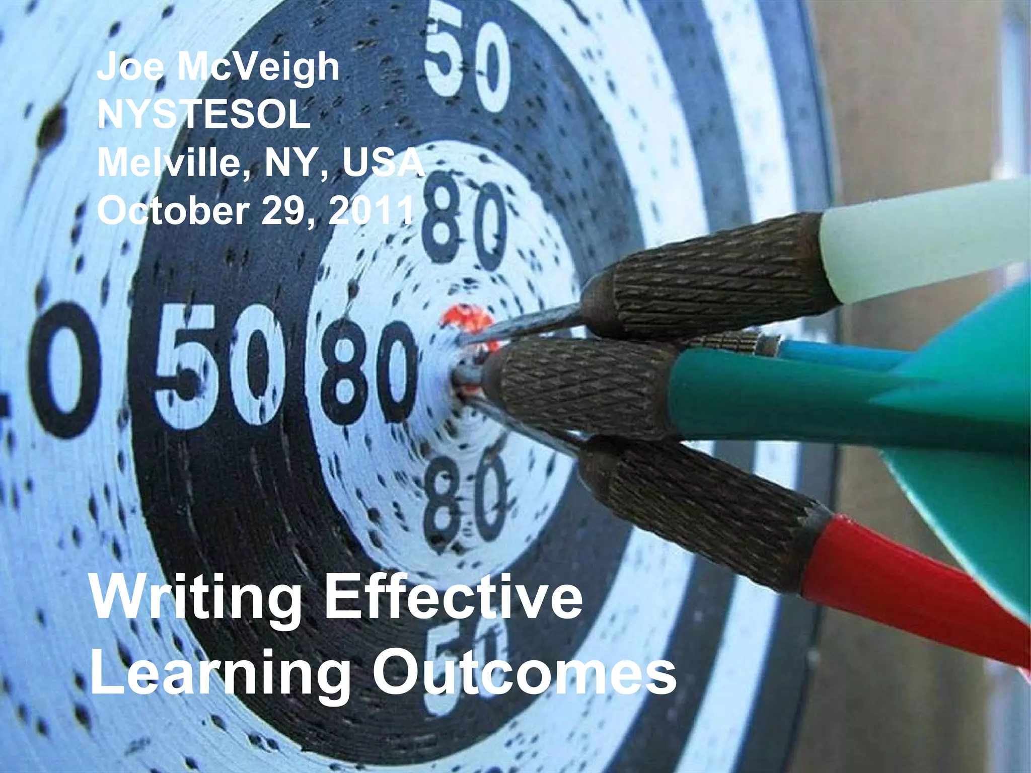 Writing Effective Learning Outcomes | PPT