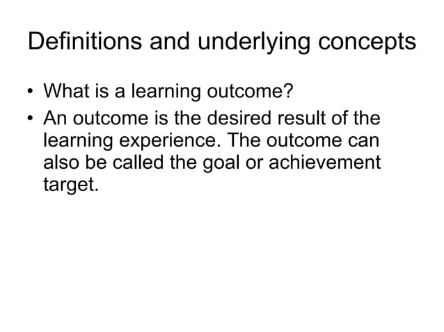 Writing Effective Learning Outcomes | PPT | Educational Assessment ...