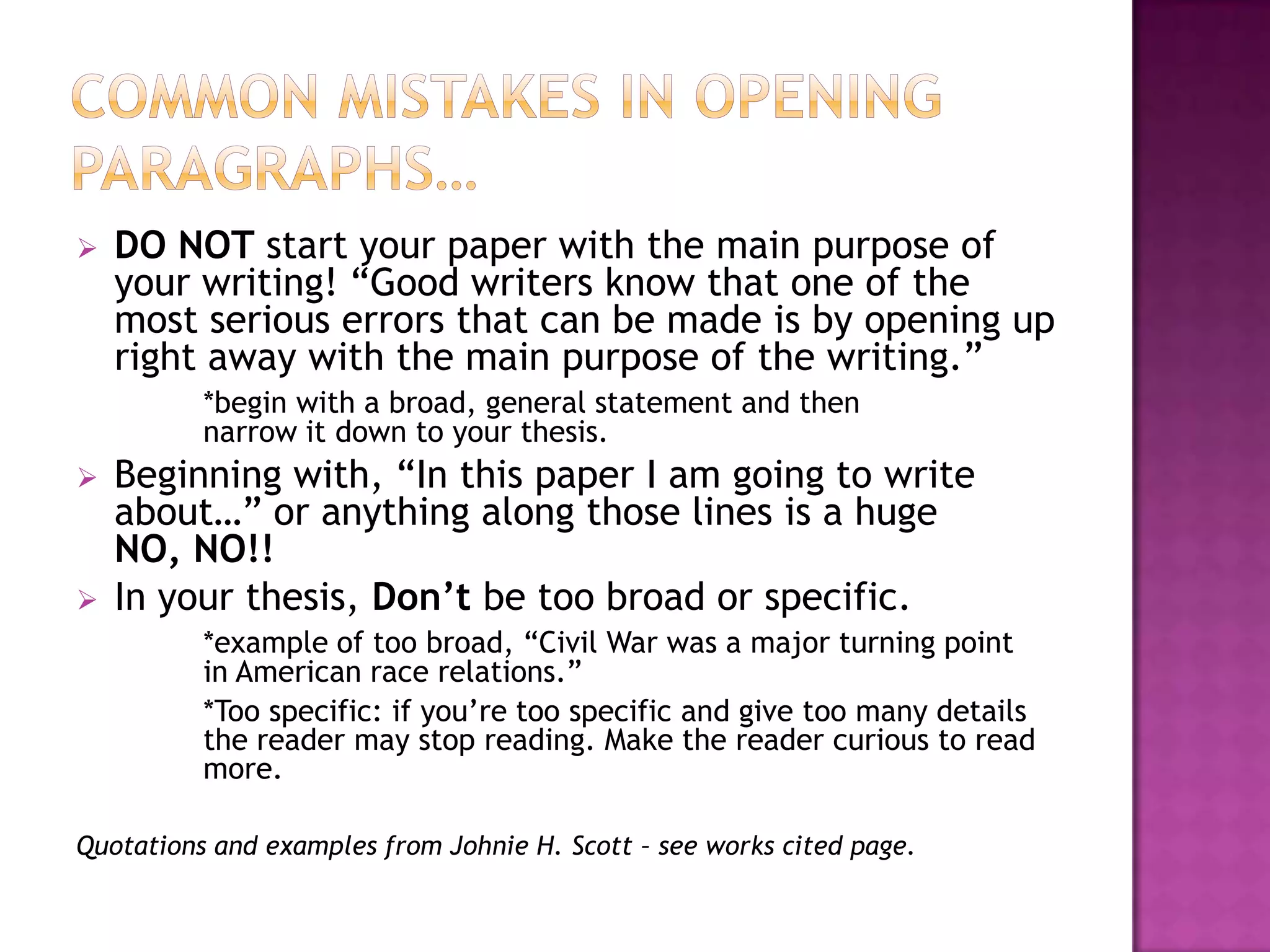 Writing Effective Opening And Closing Paragraphs | PPTX