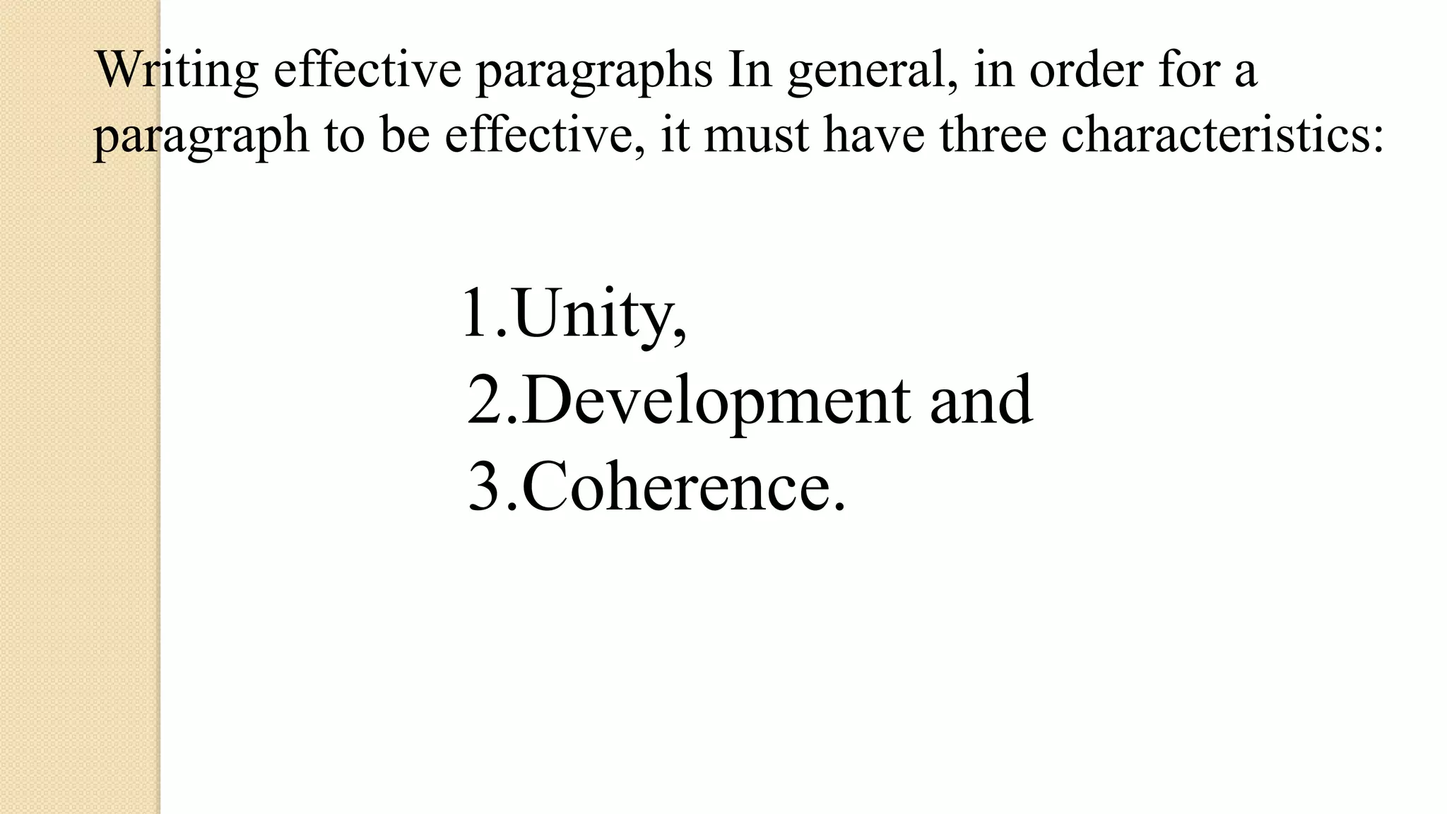 Writing effective paragraphs 1 | PPTX