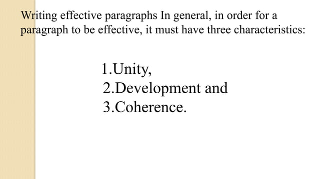 Writing effective paragraphs 1 | PPTX