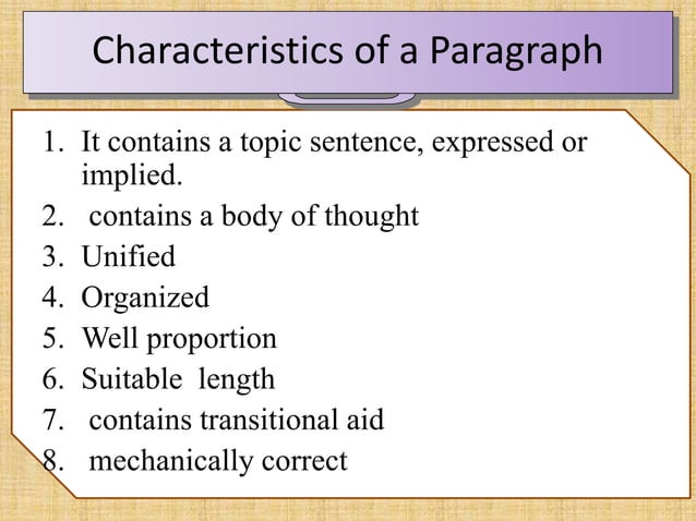Writing effective paragraphs
