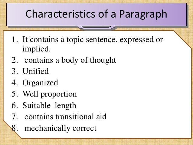 Writing effective paragraphs