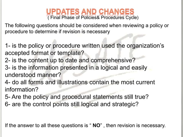 Writing Effective Policies & Procedures | PPSX