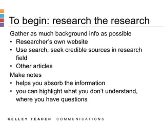Writing effective research profiles | PPTX