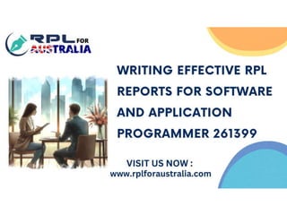 Writing Effective RPL Reports for Software and Application Programmer ...