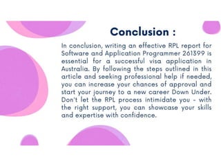 Writing Effective RPL Reports for Software and Application Programmer ...