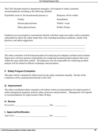 Writing effective safety plan | PPT