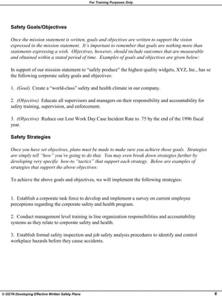 Writing effective safety plan | PPT