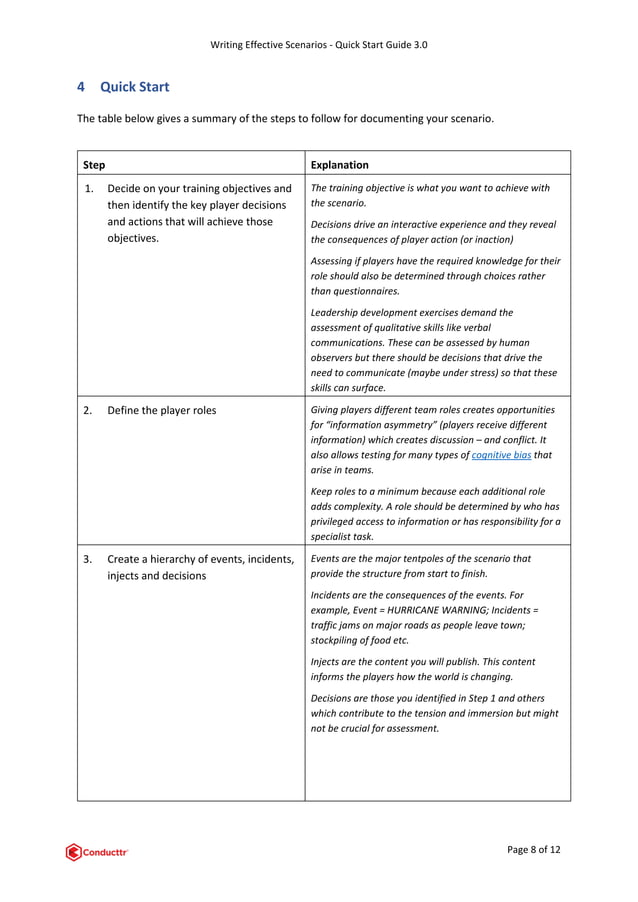 Writing effective scenarios quick start guide 3.0 | PDF