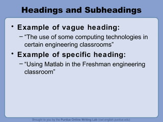 Writing Engineering Reports | PPT