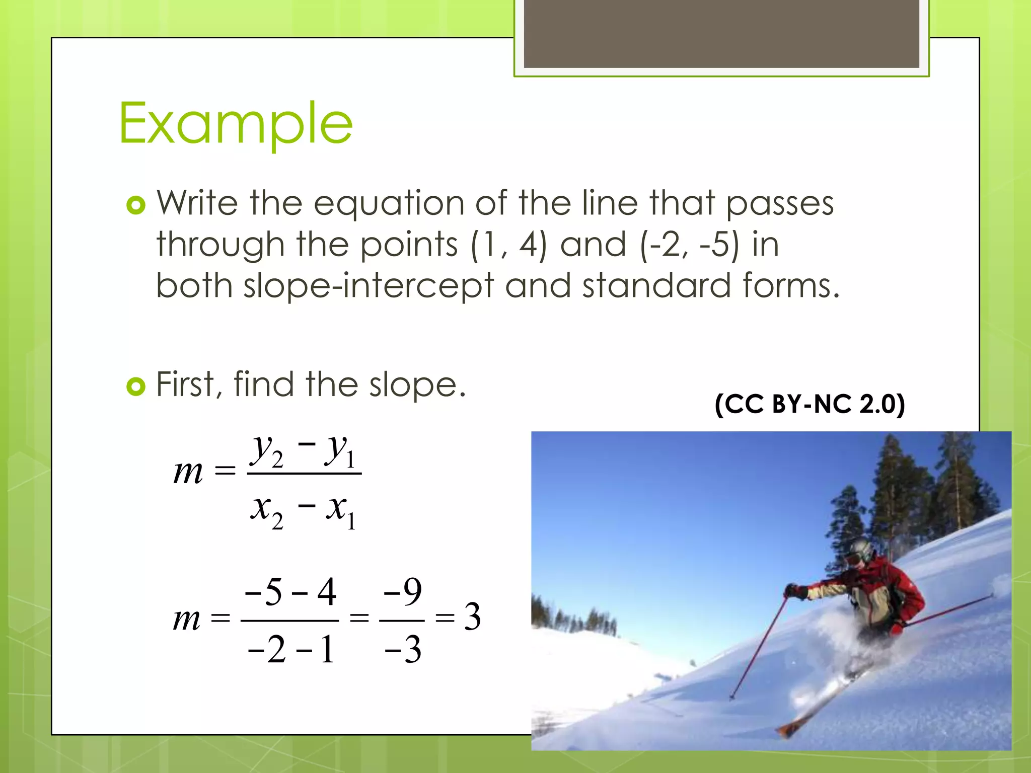Writing the Equation of Line Given Two Points | PPTX