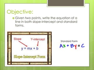 Standard Form Of A Line With Two Points
