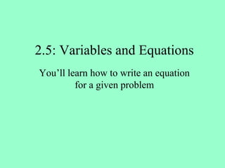 Writing equations and solving word problems | PPTX