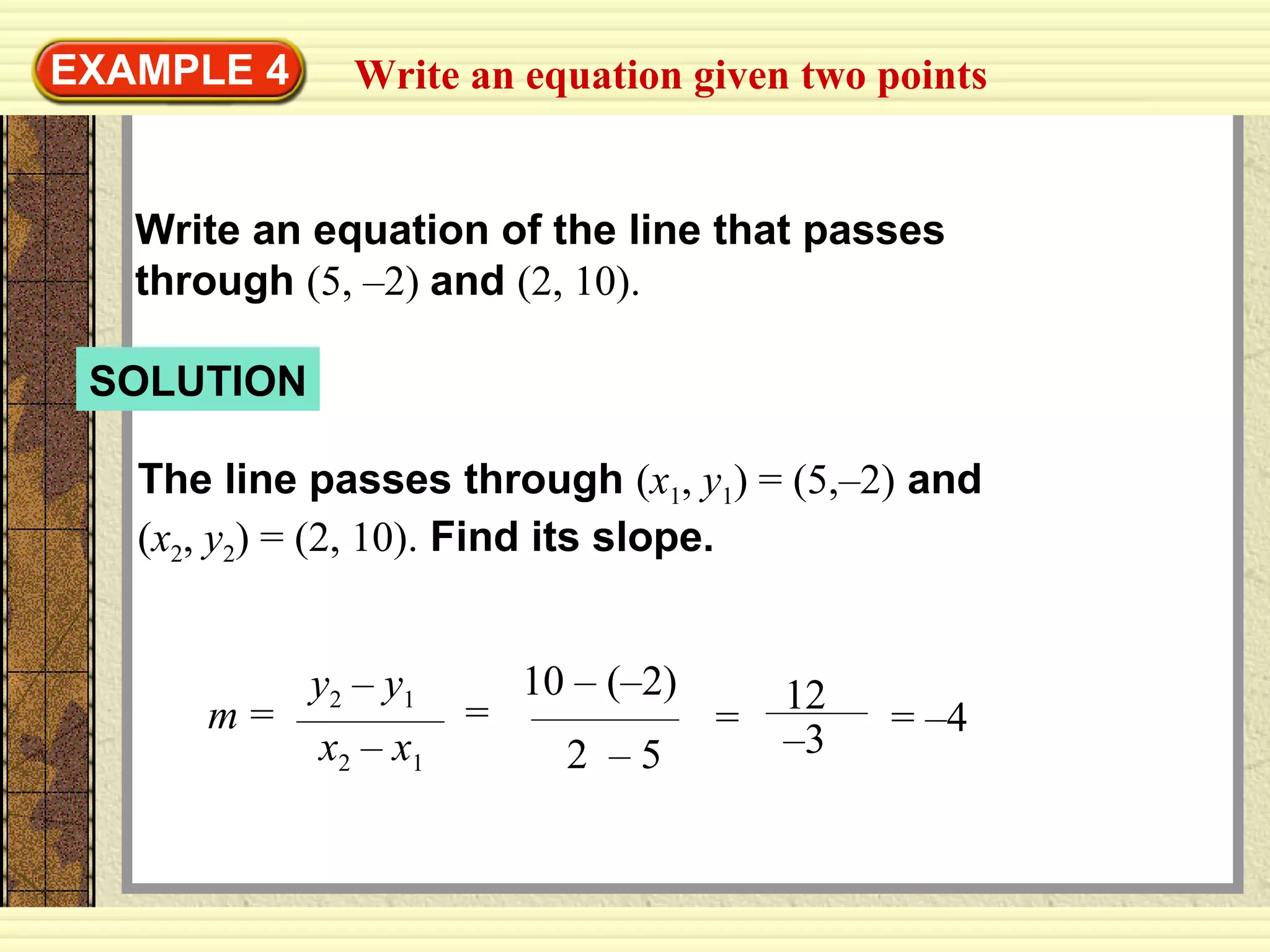 Writing Equations of a Line | PPT | Geology | Science