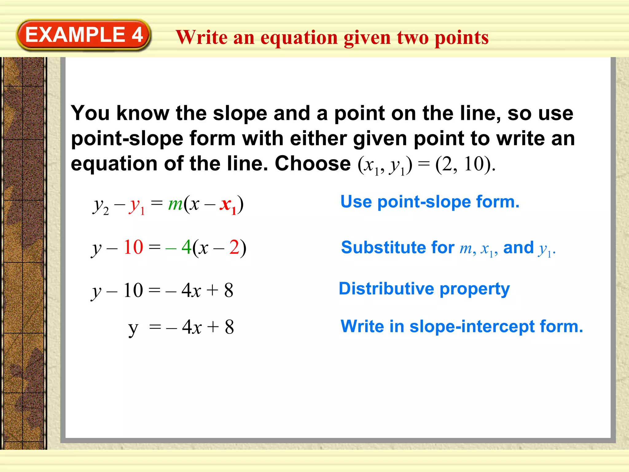 Writing Equations of a Line | PPT | Geology | Science
