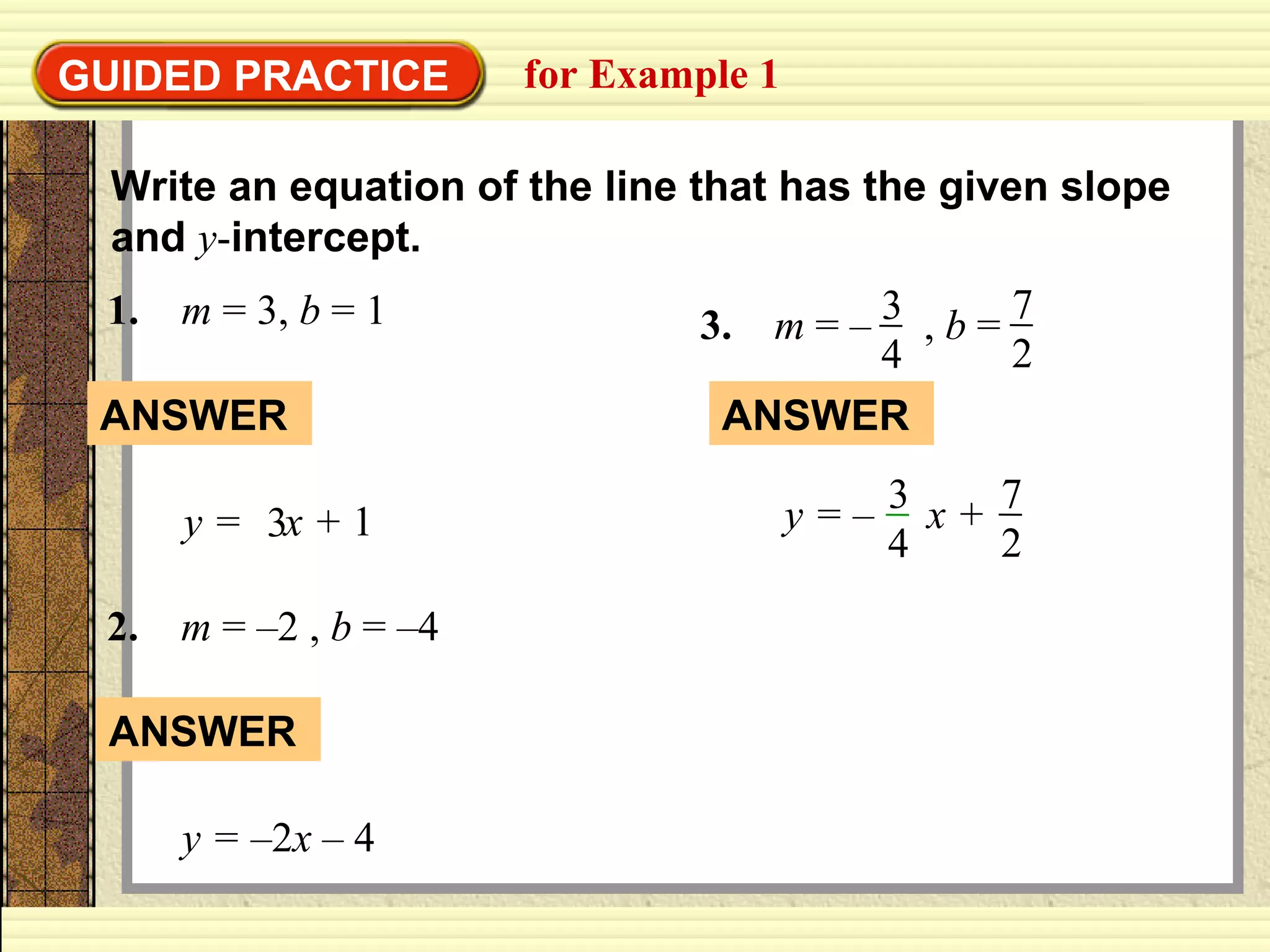 Writing Equations of a Line | PPT | Geology | Science