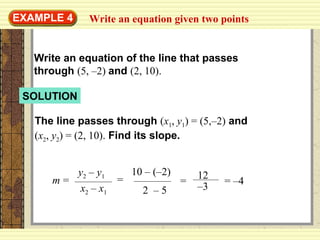 Writing Equations of a Line | PPT