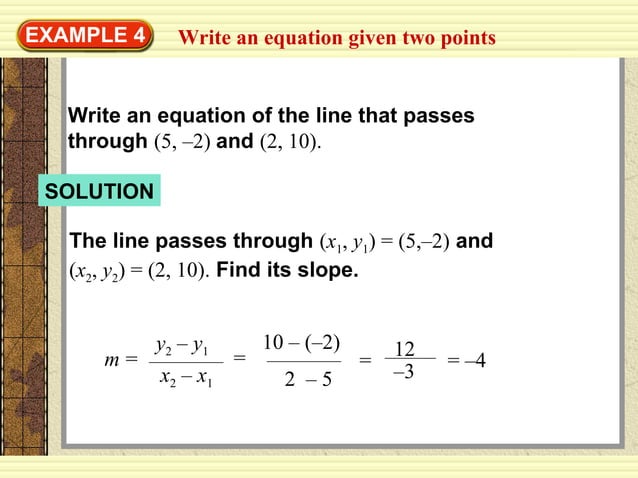 Writing Equations of a Line | PPT | Geology | Science
