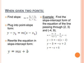 Writing Equations of Lines | PPTX