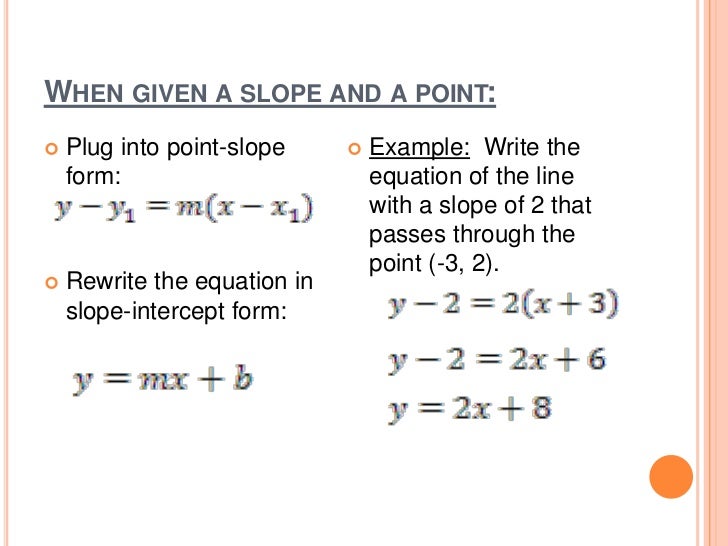 Writing Equations of Lines