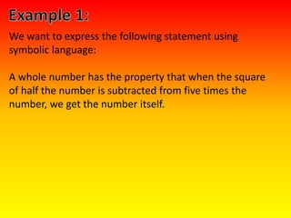Writing equations using symbols | PPTX