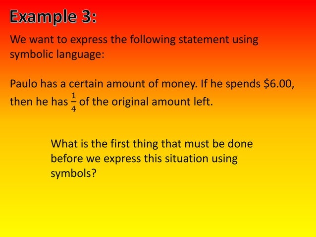 Writing equations using symbols | PPTX