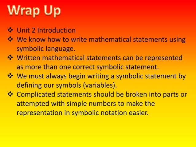 Writing equations using symbols | PPTX