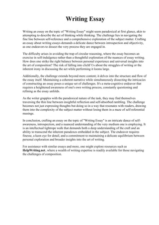Writing Essay | PDF