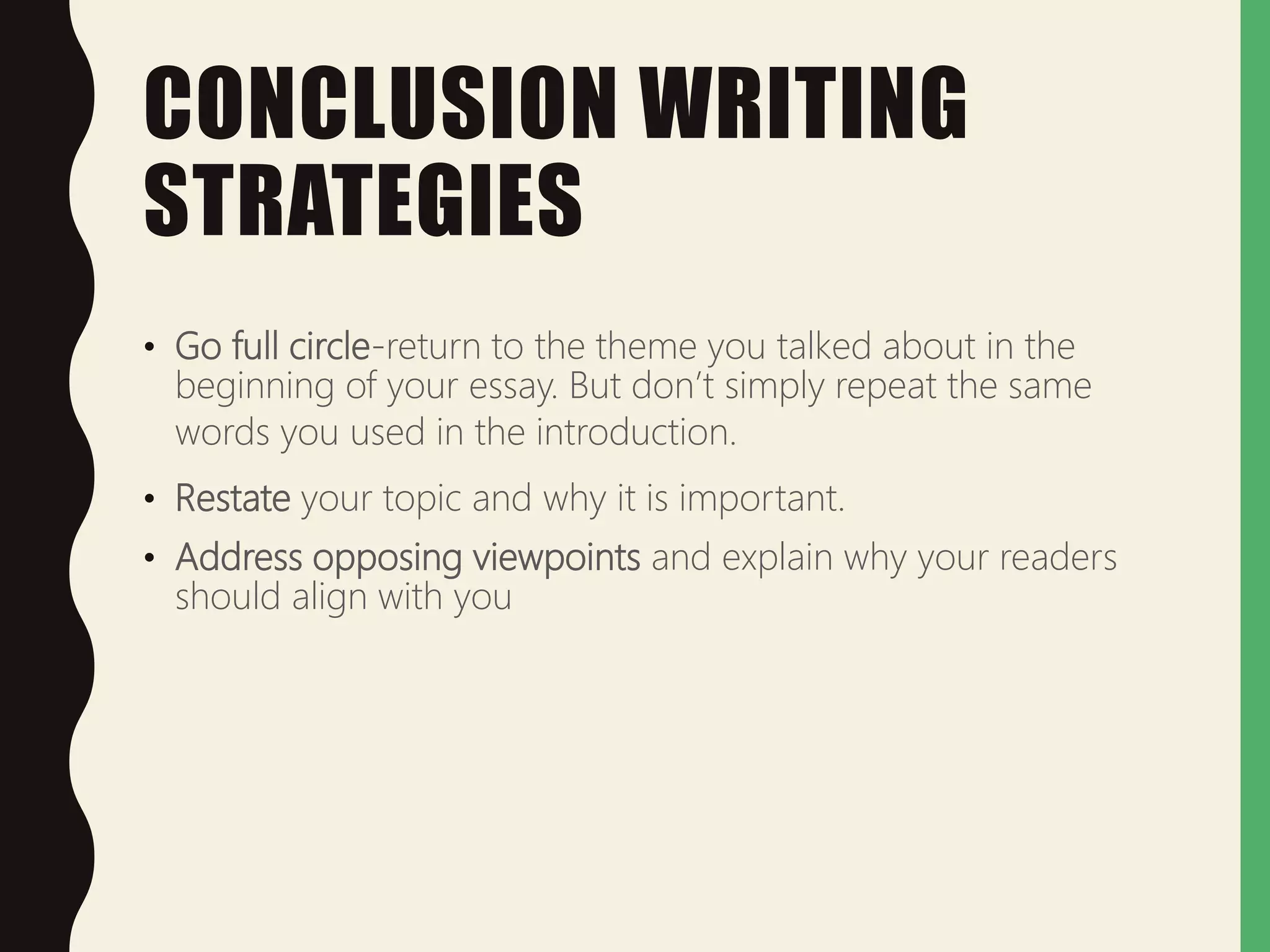Writing essay conclusions | PPT