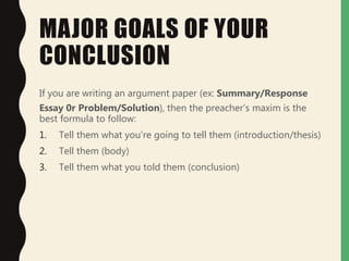 Writing essay conclusions | PPTX