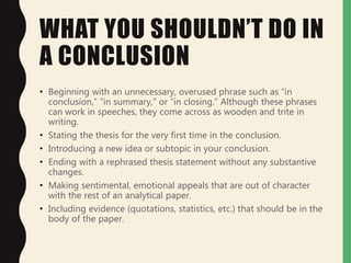 Writing essay conclusions | PPTX